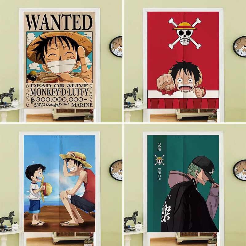 One Piece Japanese Anime Fabric Door Curtain Custom Bedroom Bathroom ...