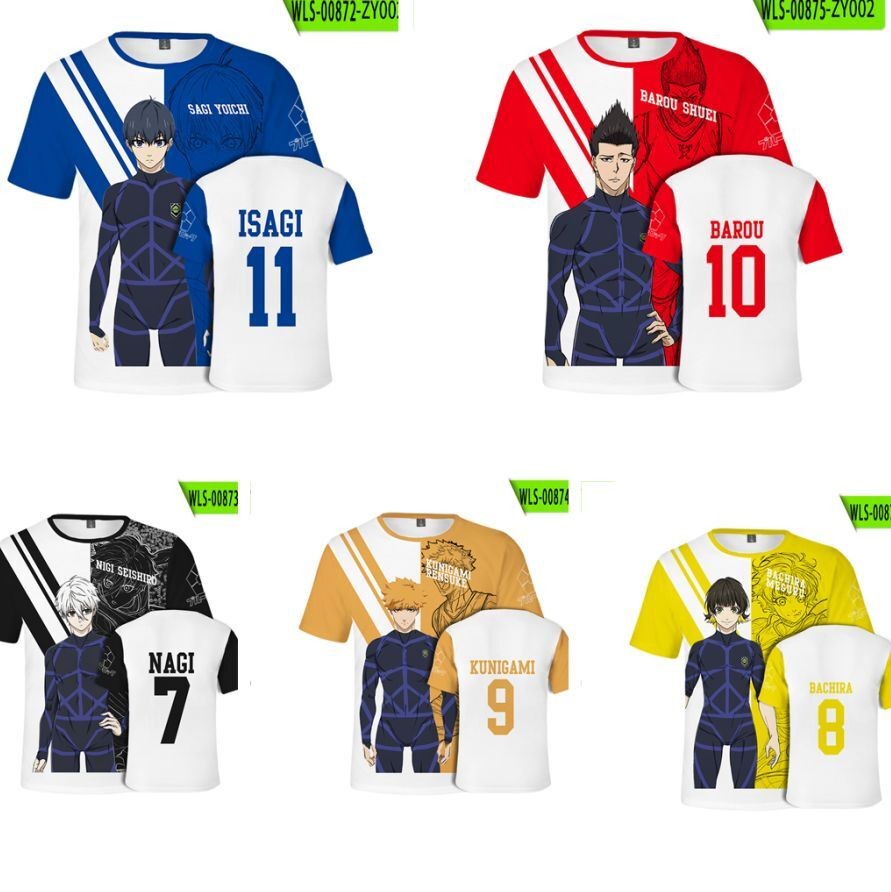 【Ready Stock】Blue Lock Jersey Anime Jersey Short Sleeve Cosplay Jersey ...