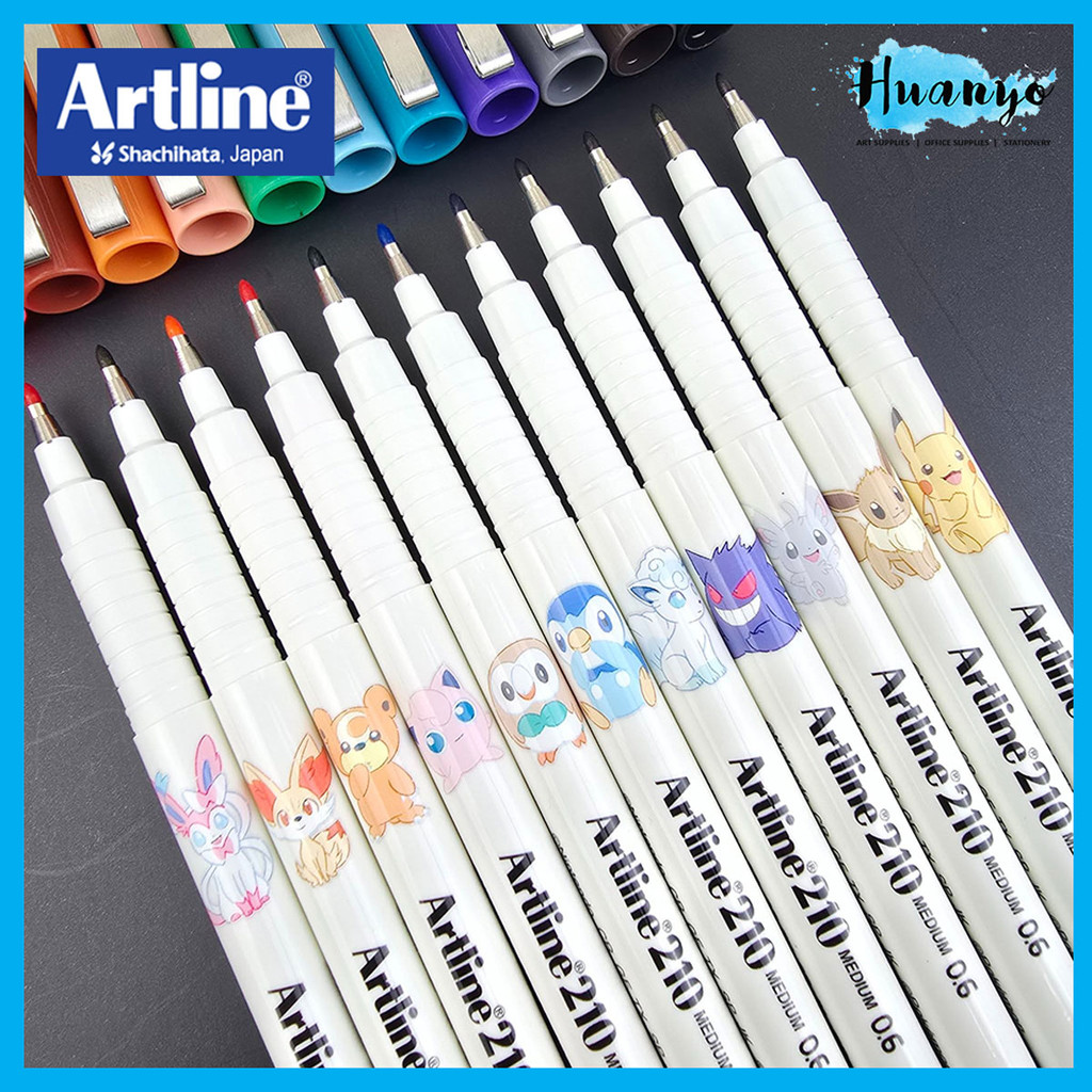 Artline Pokémon Limited Edition Sign Pen 210 Writing Pen 0.6MM Medium ...