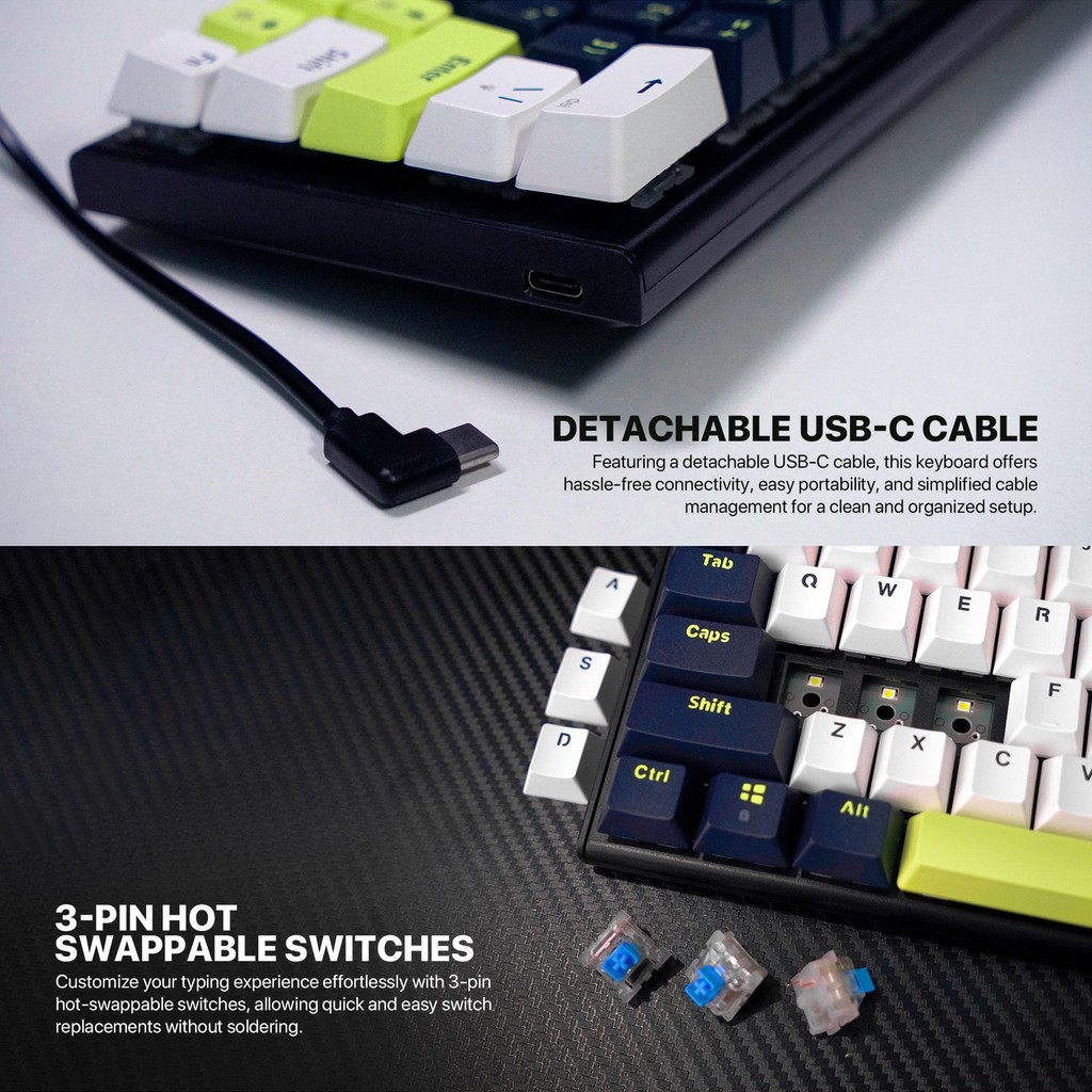 Fantech ATOM 63/87/104 MORI EDITION Wired Mechanical Keyboard ...