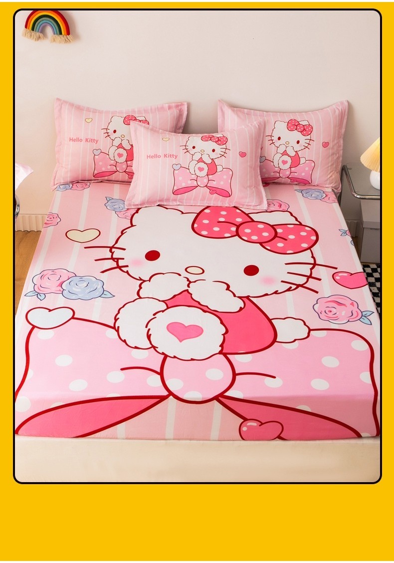 Cadar Fitted Doraemon Hello Kitty Cartoon Anime Print Rubber Around ...