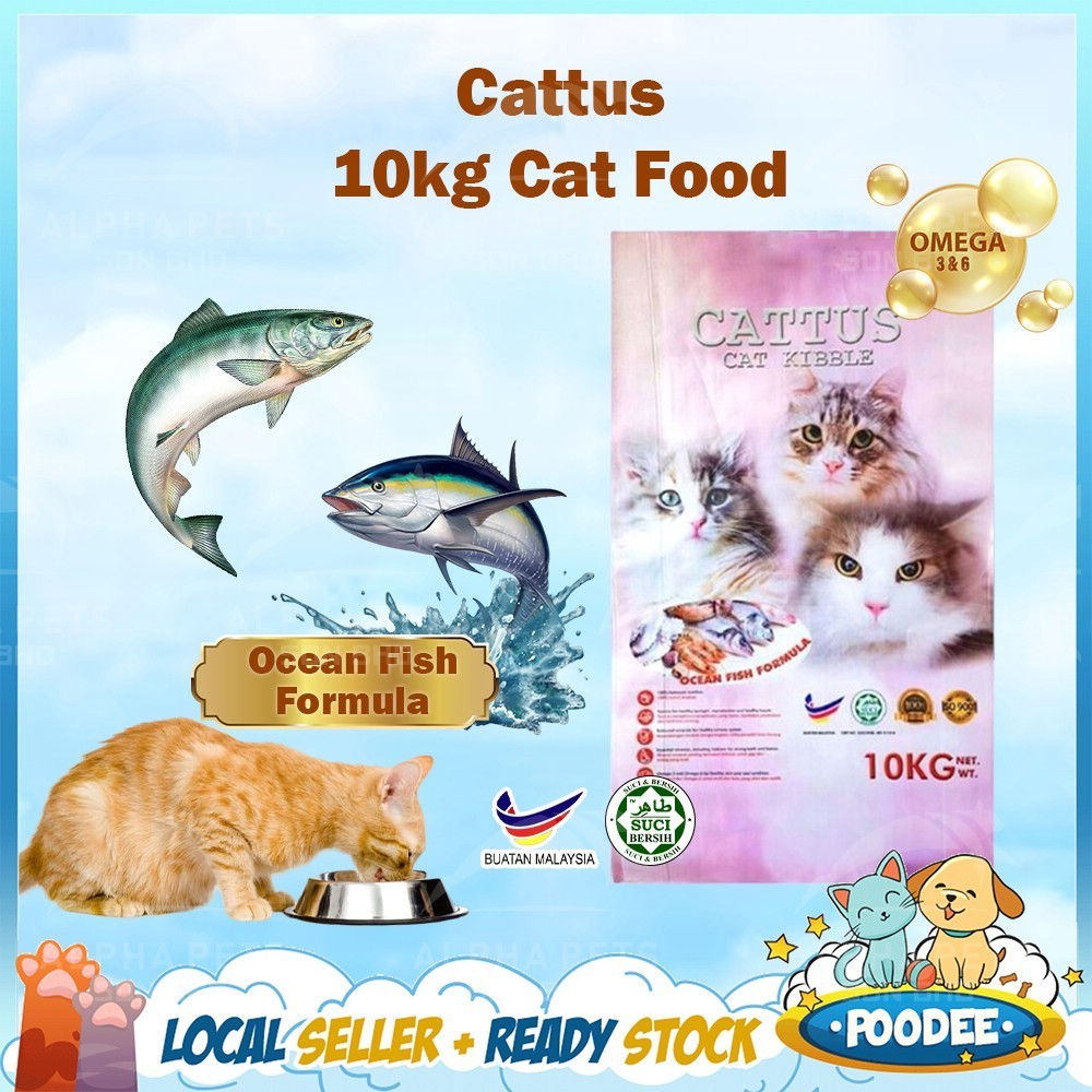 POODEE PETS Cattus Cat Dry Food 10kg Ocean Fish Milk Cat Food Pet ...