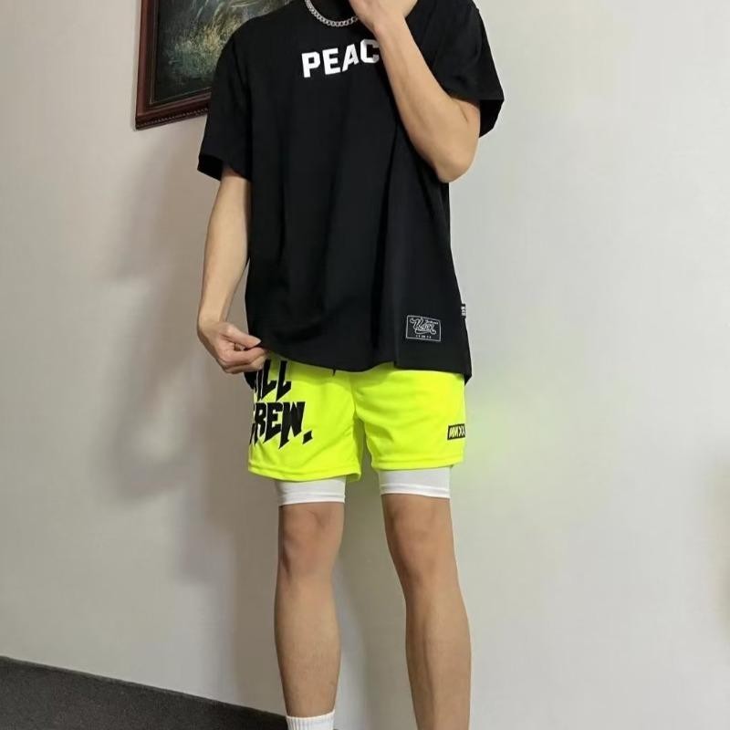 Men's Blue Flame Shorts Mesh Short Men short pants Basketball Pants ...