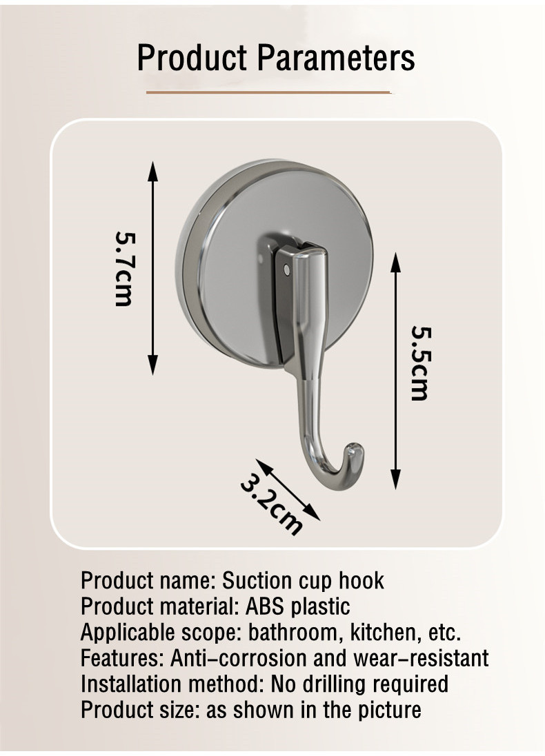[FUN] Suction Cup Hook Perforation-Free Vacuum Kitchen Behind Door ...