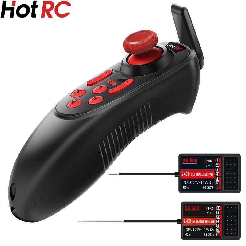 HOTRC DS-600 6CH 2.4GHz Radio System Transmitter Remote Controller with ...