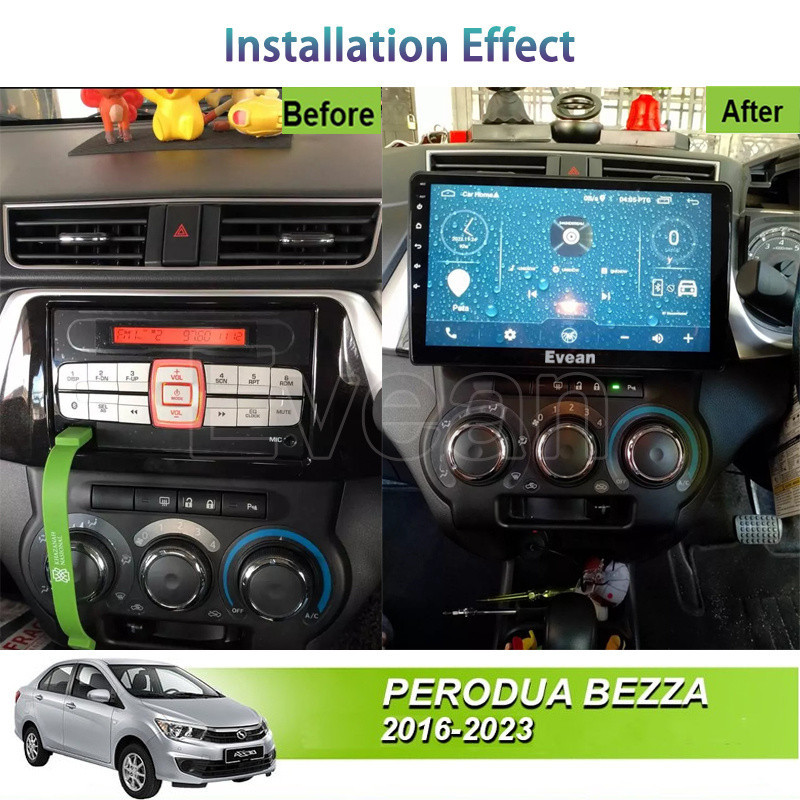 Evean Perodua Bezza (Small) 2016-2023 10" inch Car Android Player Radio ...