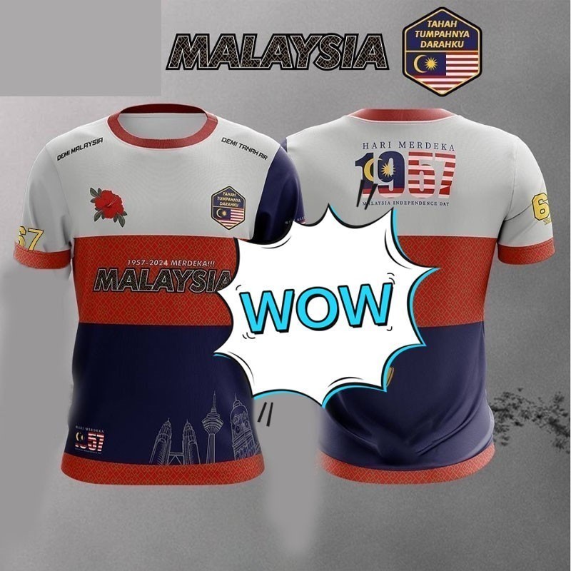 MALAYSIA JERSEY 2024 MERDEKA 67 Baju T-Shirt Lelaki / ROUND NECK ...