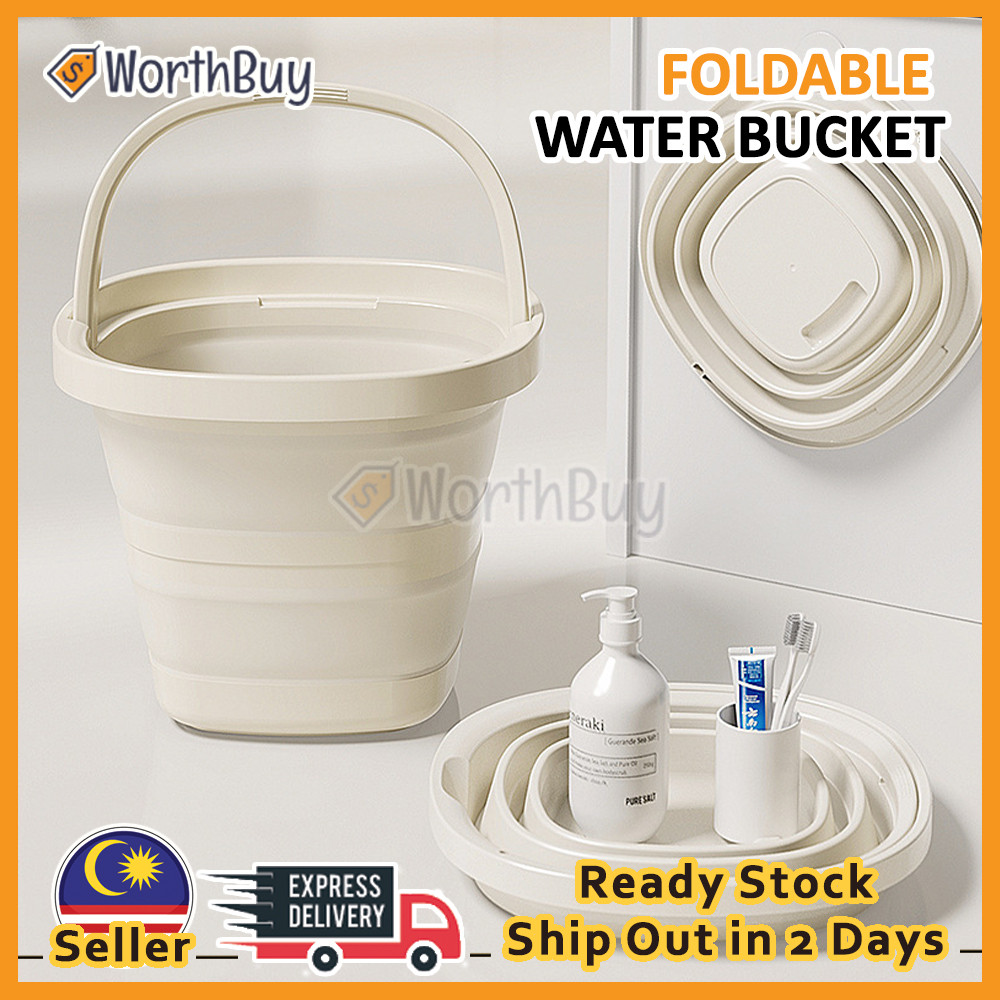 [5L/10L] Worthbuy Portable Square Bucket Foldable Wash Basin Water ...