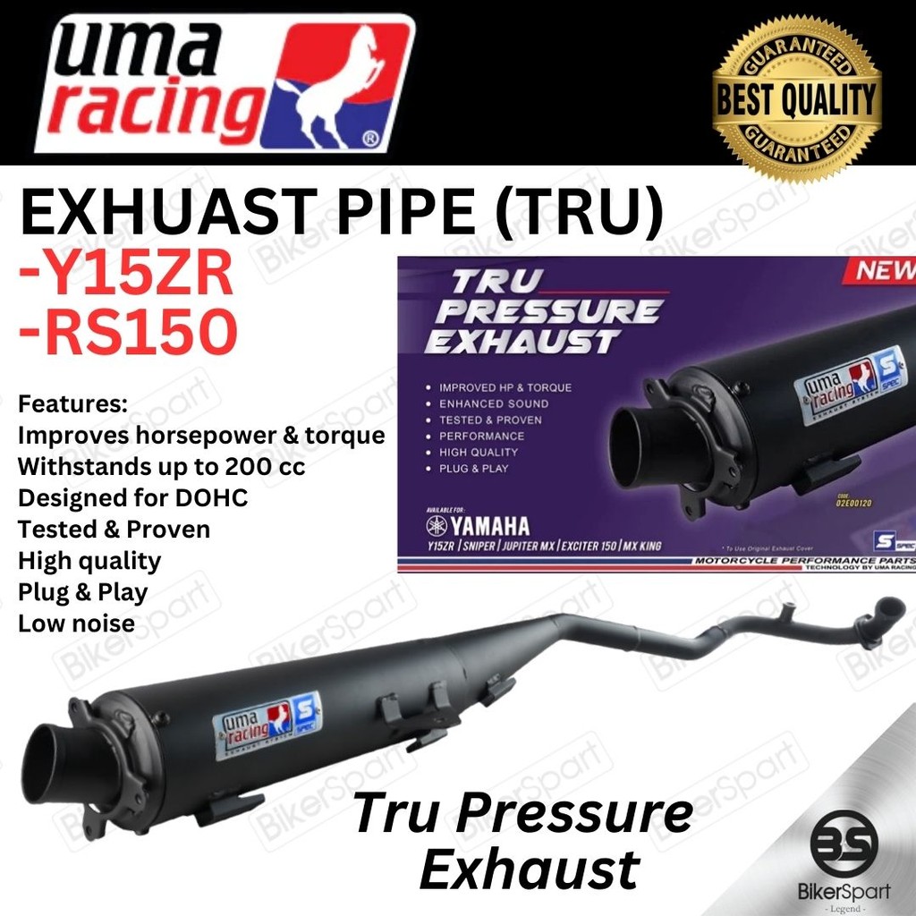 Uma Racing TRU Y15ZR TRU RS150 Pressure Exhaust Pipe Ekzos Senyap Bisu ...