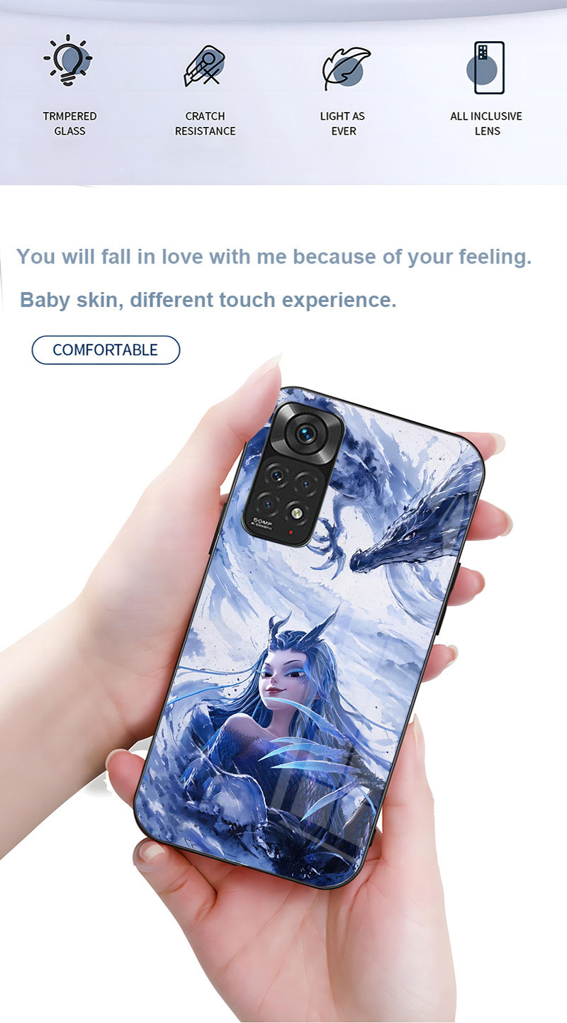 Shockproof Hard Casing Telephone Ze Zha Tempered Glass Phone Case for ...