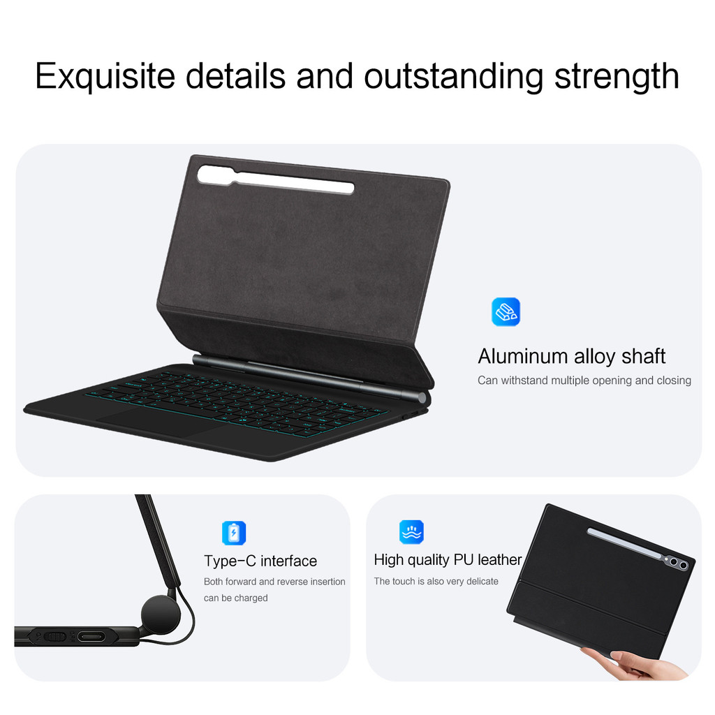 [In Stock] Wireless Magnetic Keyboard Bluetooth Backlight For Samsung ...