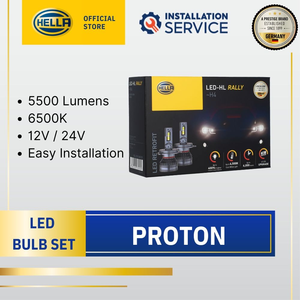 HELLA Retrofit HL RALLY for Proton Cars LED Headlight Bulb Set 12V ...