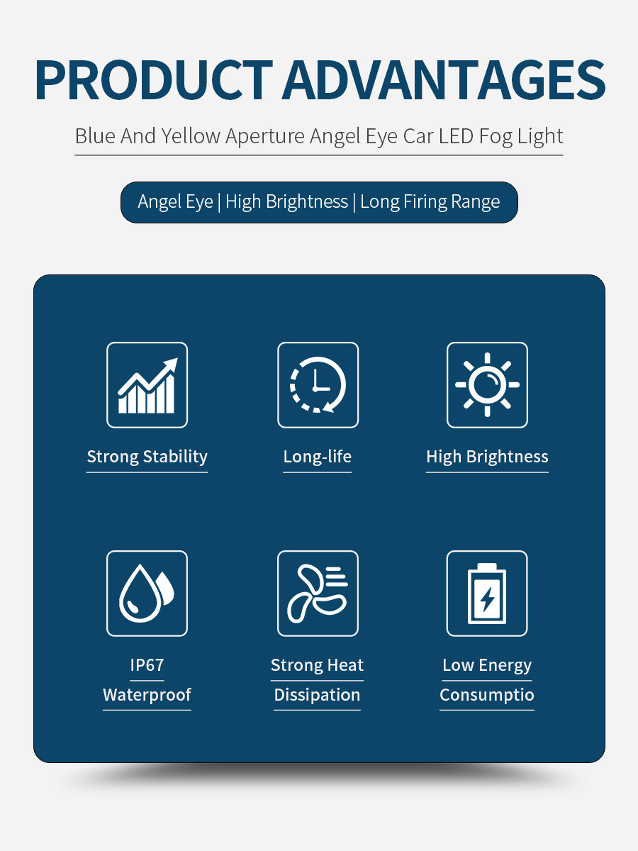 Wrangler 4 Inch 40W Blue Fog Light with Aperture Lens Modified White ...