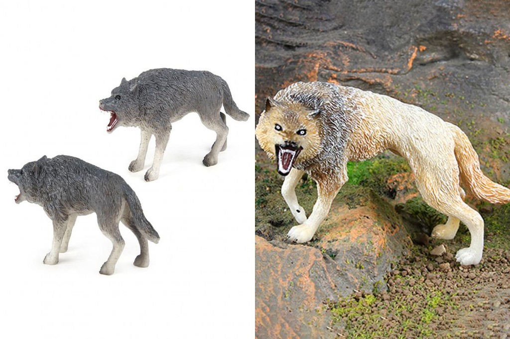 [richu] Realistic Wolf Toy Educational Wolf Toy Realistic Wolf Family ...
