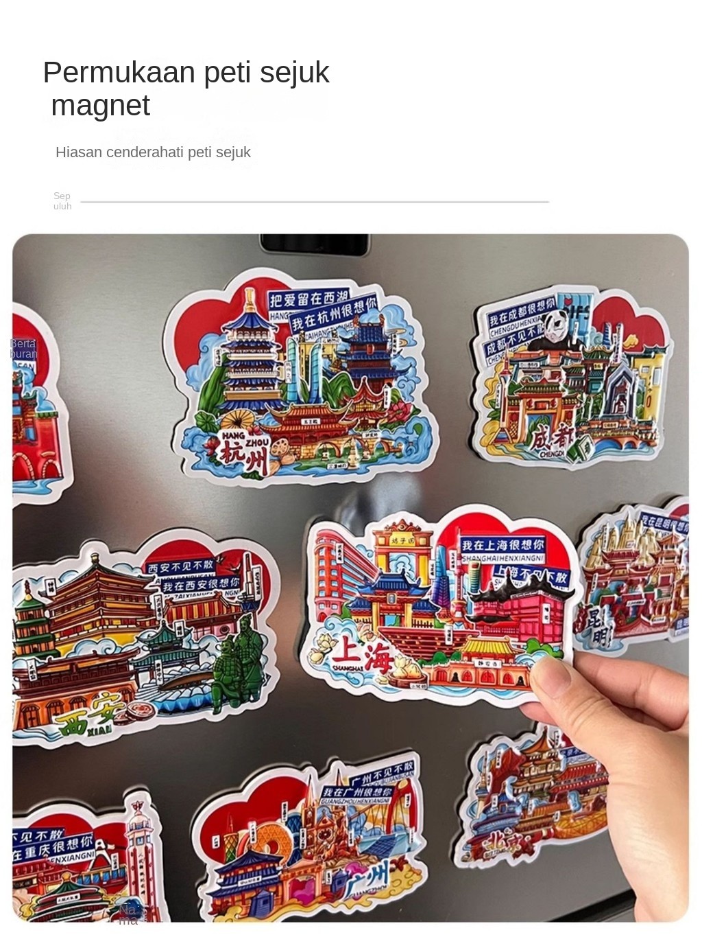 [Penghantaran Jualan 24 Jam] Pelekat Peti Sejuk Bandar Beijing ...