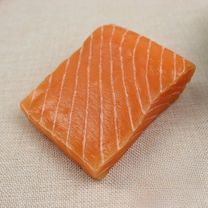 Artificial Salmon Model Fake PVC Japanese Cuisine Salmon Sashimi Food ...