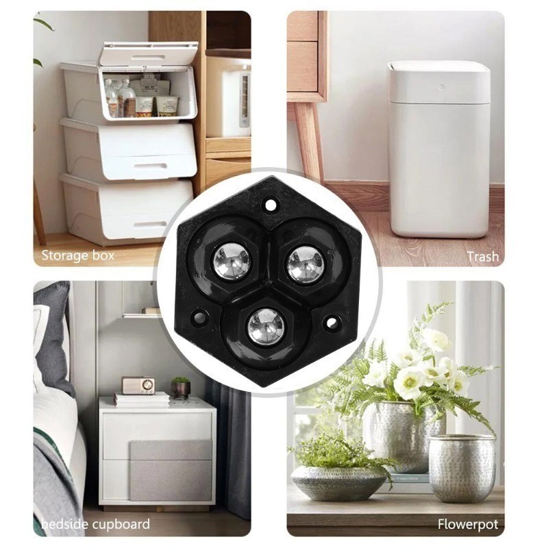 Universal 360° Rotation Stainless Steel Rollers Self Adhesive Mini ...