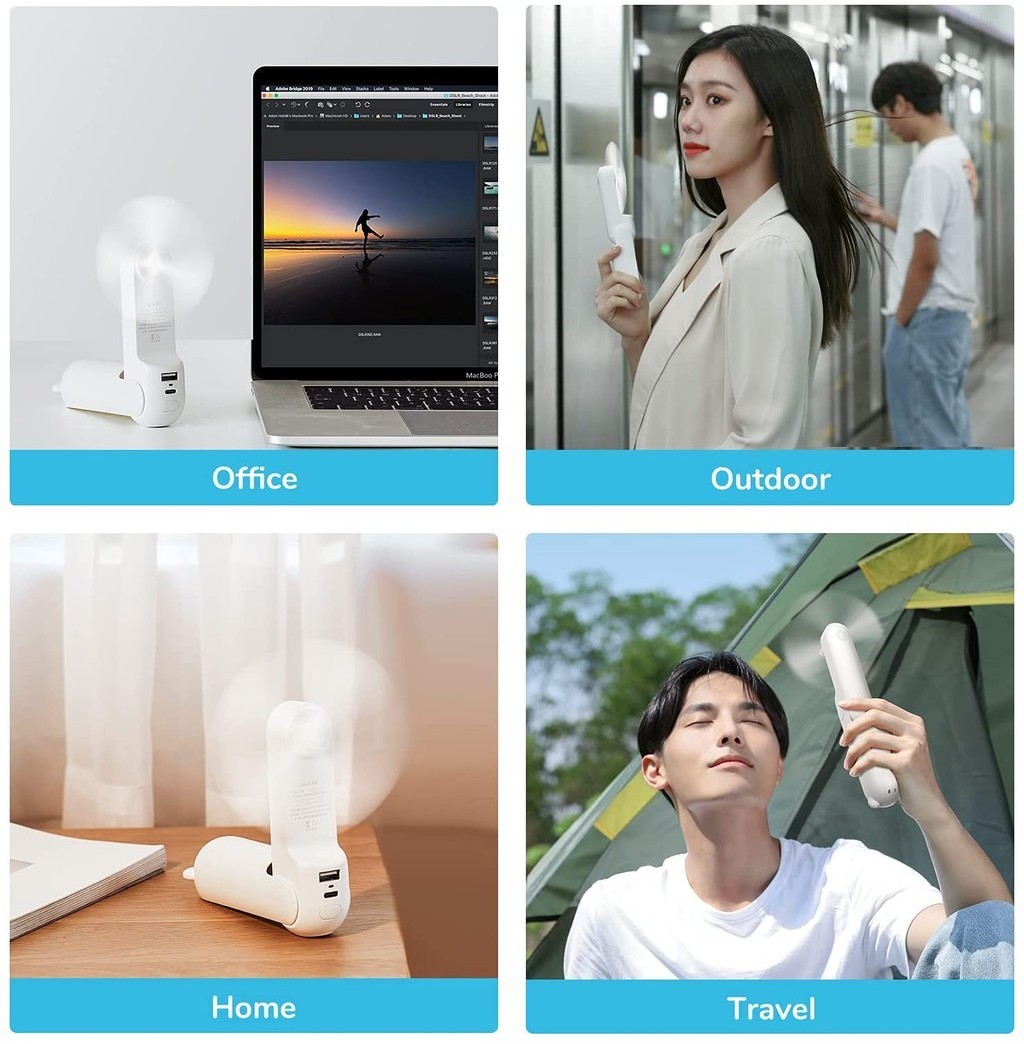 Portable Fan Mini Fan Multifunction USB Rechargeable Battery Kipas Fan ...