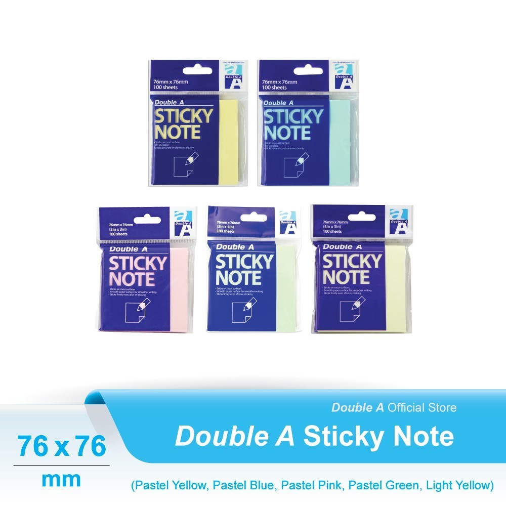 Double A 100 Sheets Morandi Sticky Notes Memo Pad Label Sticky Note ...