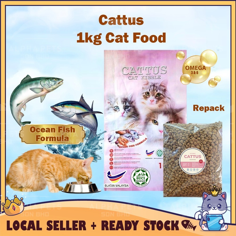 CATQUEEN Cattus Cat Dry Food Repack 1kg Ocean Fish Milk Cat Food Pet ...