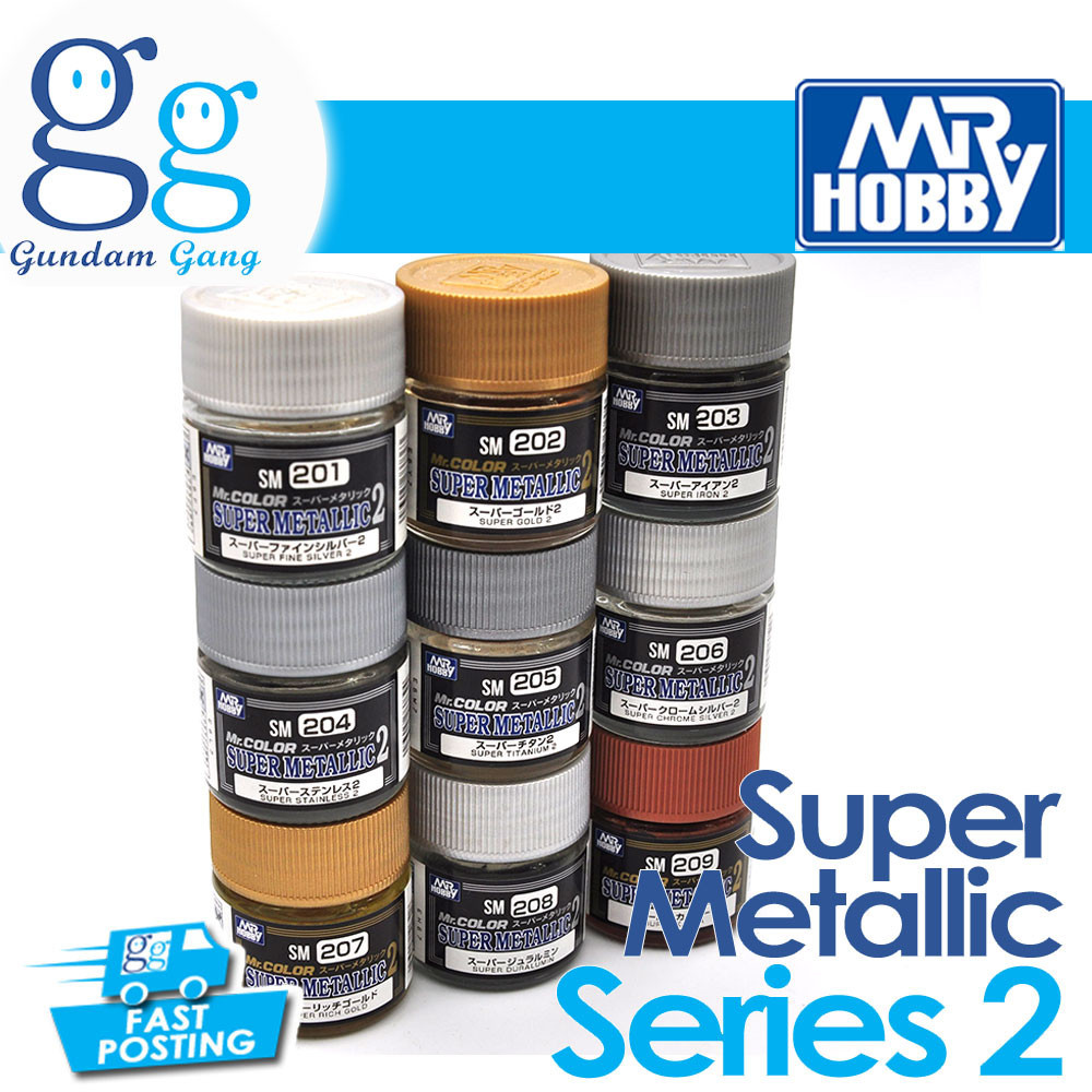 Mr. Color Super Metallic 2 SM201 SM202 SM203 SM204 SM205 SM206 SM207 SM208 SM209 Paint 10ml ...