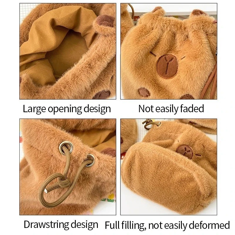 Kawaii Capybara Bag Plush Tote Handbag Cute Capybara Messenger Shoulder ...