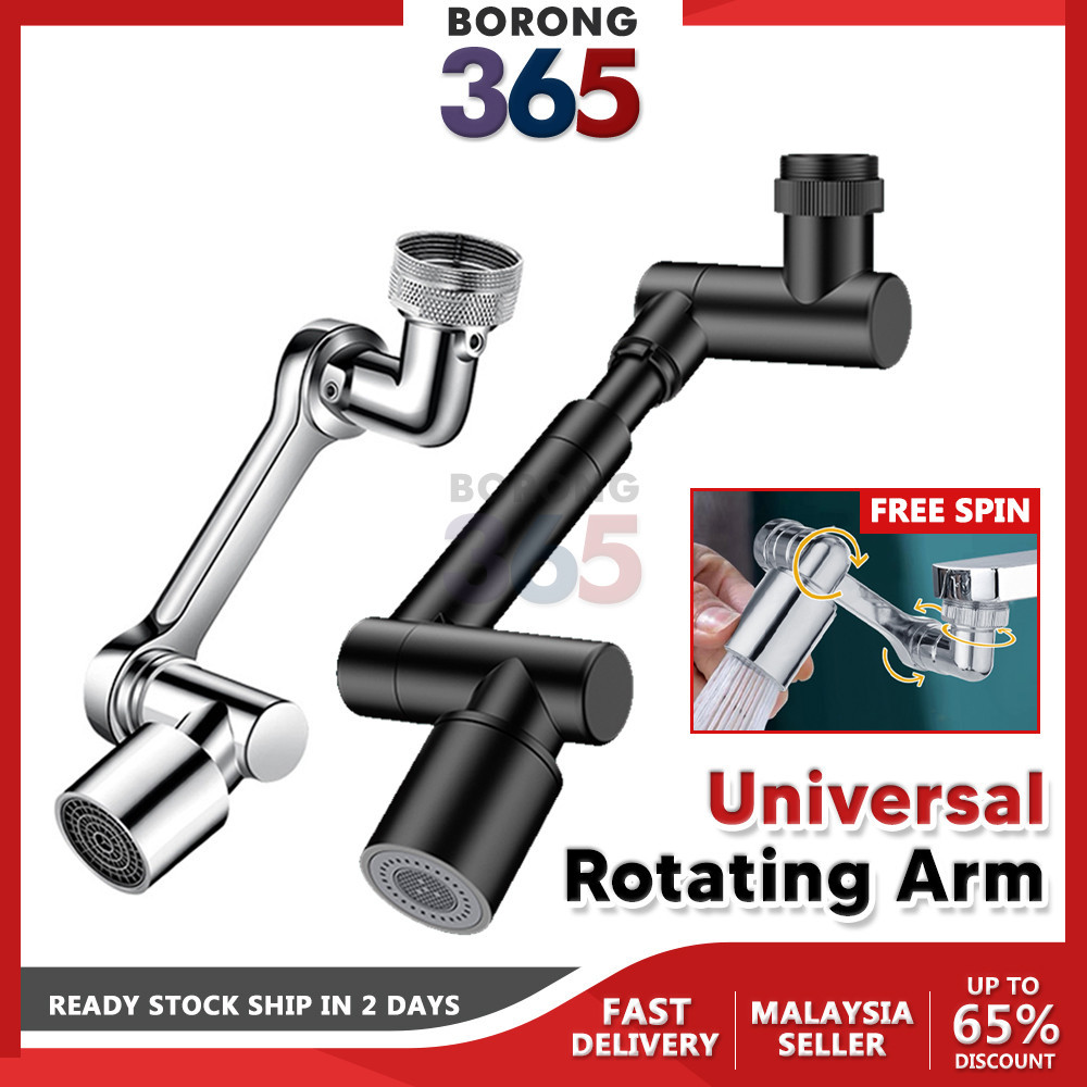 Borong365 Rotating Faucet Arm Single/Dual Mode Water Tap Aerator Splash ...