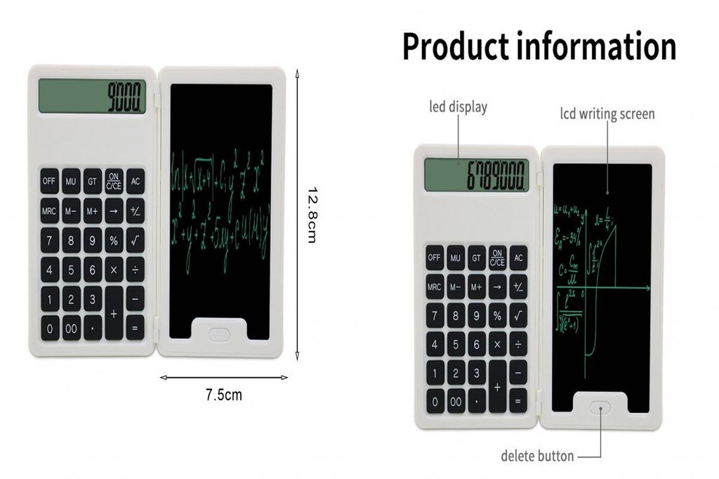 GRH- Calculator Writing Pad Digital Writing Tablet Display Rechargeable ...