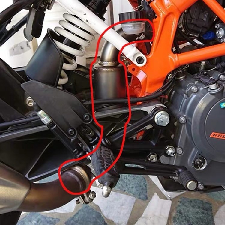 Stainless Steel Motorcycle Exhaust Middle Pipe With Catalyst For KTM ...