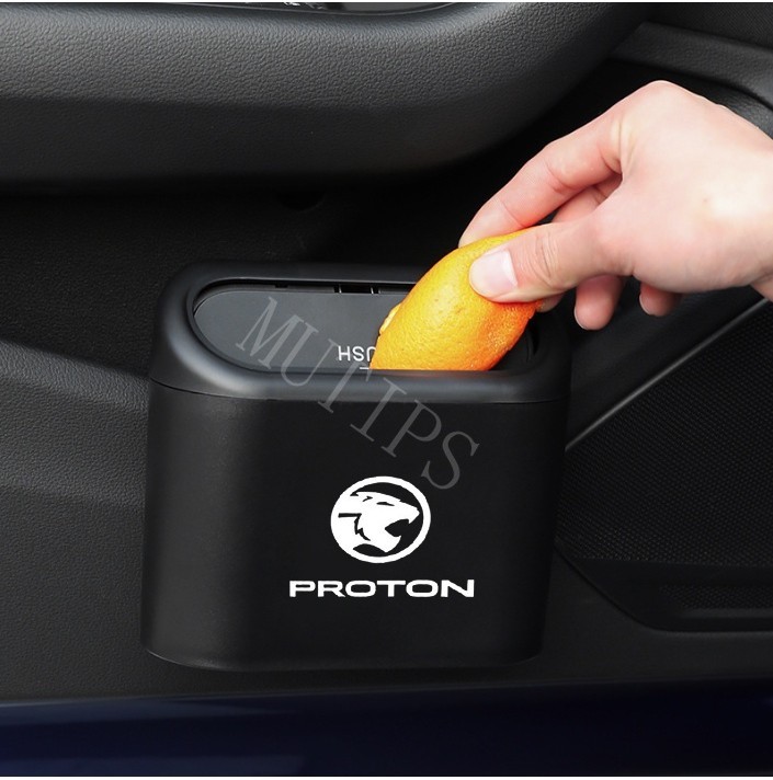 Proton Car Mini Dustbin Box Flip Lid Dustbin Garbage Storage Hanging ...