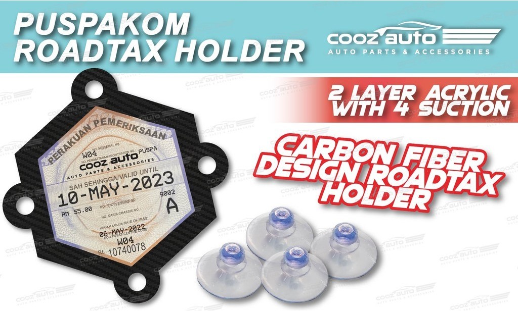 Lorry Puspakom Carbon Roadtax Holder Road Tax Acrylic Komersial Lori ...