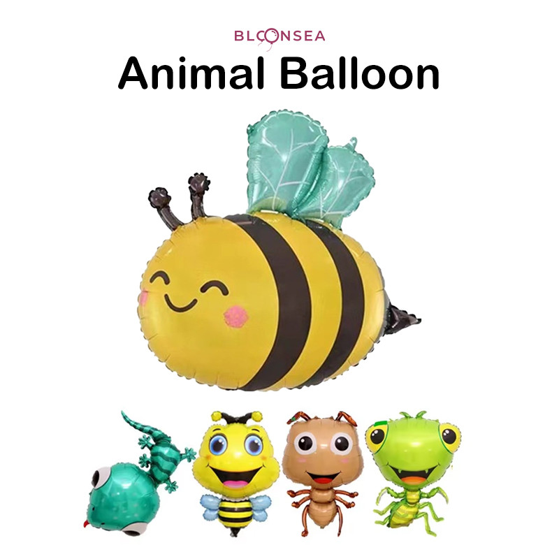 Bee Foil Balloon Birthday Sunflower Animal Insect Honey Fly Yellow Wing ...