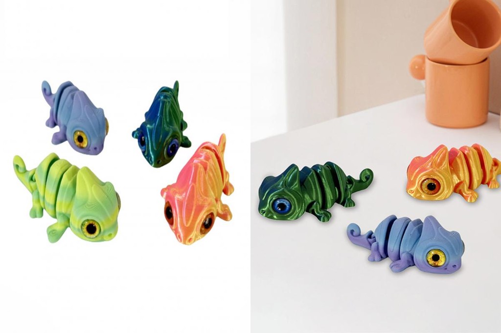 [EY] Pla Lizard Figurine Desk Lizard Ornament Mini Articulated Lizard ...