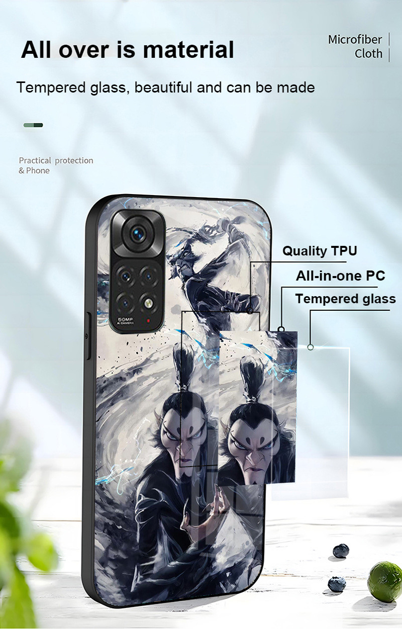 Shockproof Hard Casing Telephone Ze Zha Tempered Glass Phone Case for ...