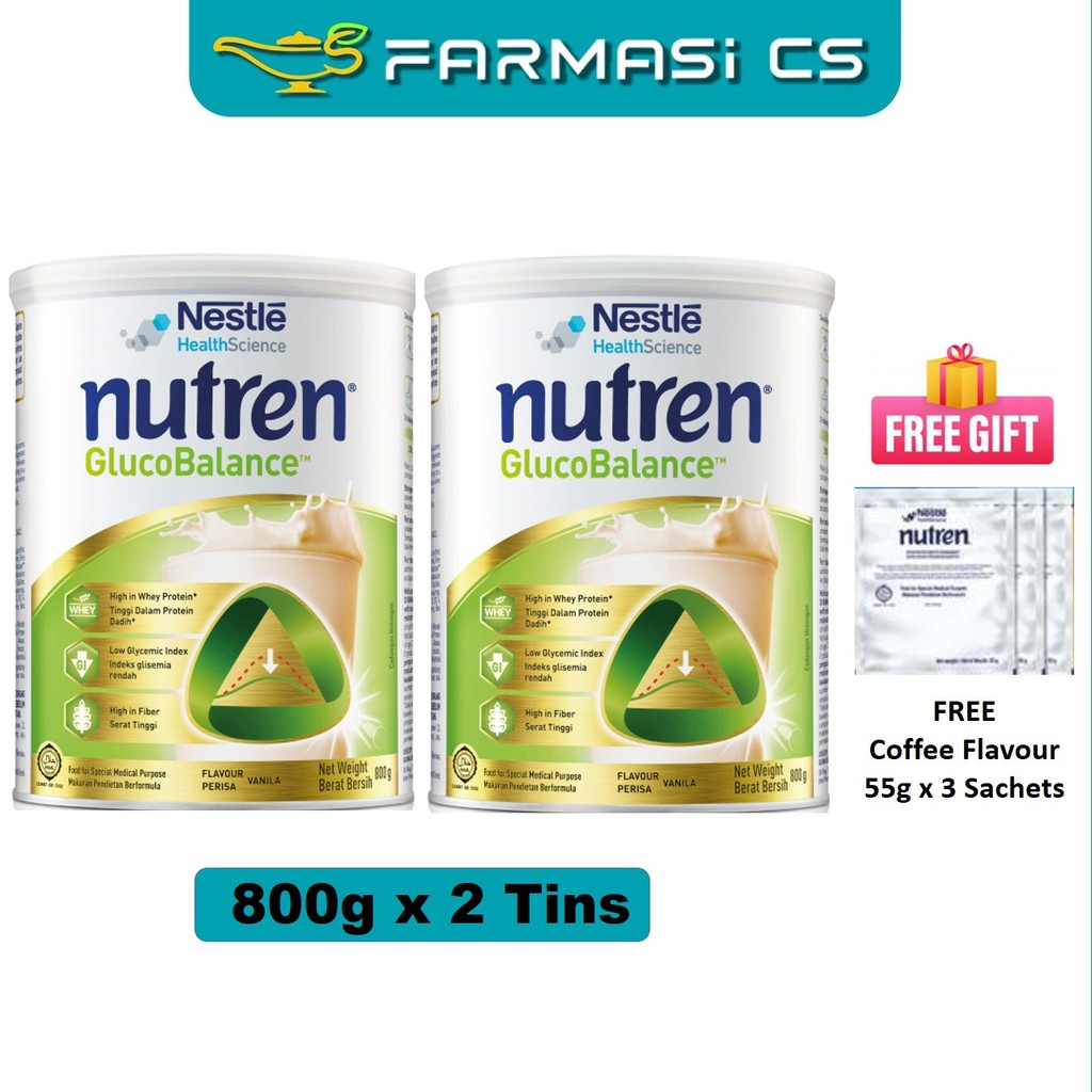 Nestle Nutren GlucoBalance 800g x 2 Tins FREE Coffee 55g x 3 Sachets ...