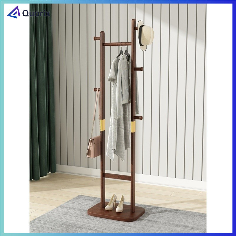 Multi Solid Rack Wood Clothes Functional Clothes Hanger Small Apartment ...