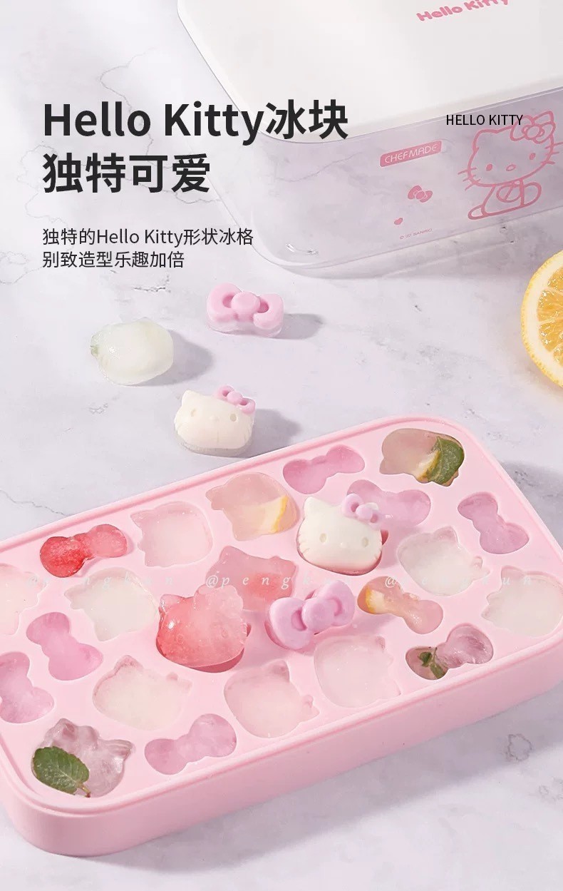 Hellokitty Ice Tray Mold Food Grade Silicone Ice Cube Homemade Ice ...