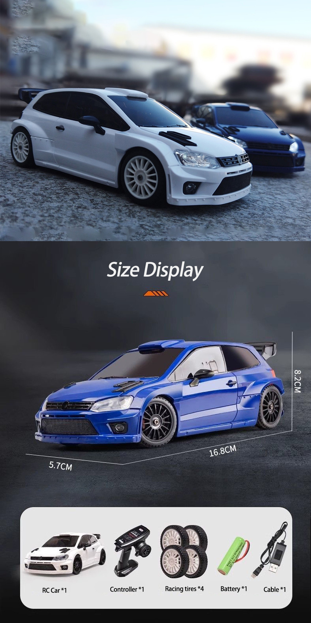 LDR/C 1/28 RTR 4WD RC Drift Car Servo Steering Full Proportional ...