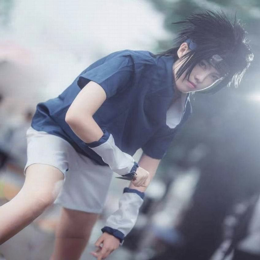 Naruto Sasuke Uchiha Cos Costume Generation Cosplay Junior Suit Clothes ...