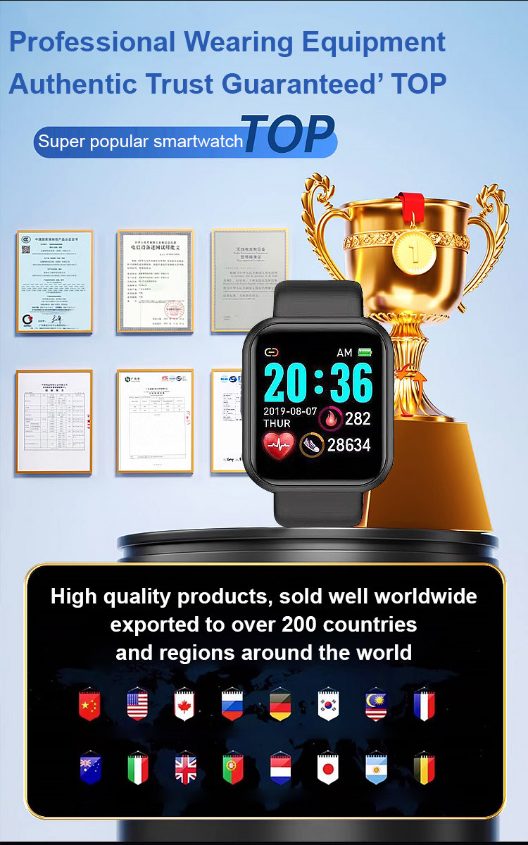 Heart rate monitoring smart bracelet Blood Sugar Measurement Smartwatch data analysis Sleep ...