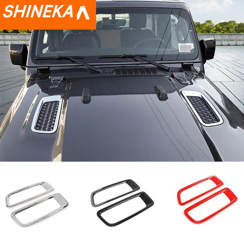 SHINEKA Car Stickers for Jeep Wrangler JL 2018+ Car Engine Hood Air AC ...