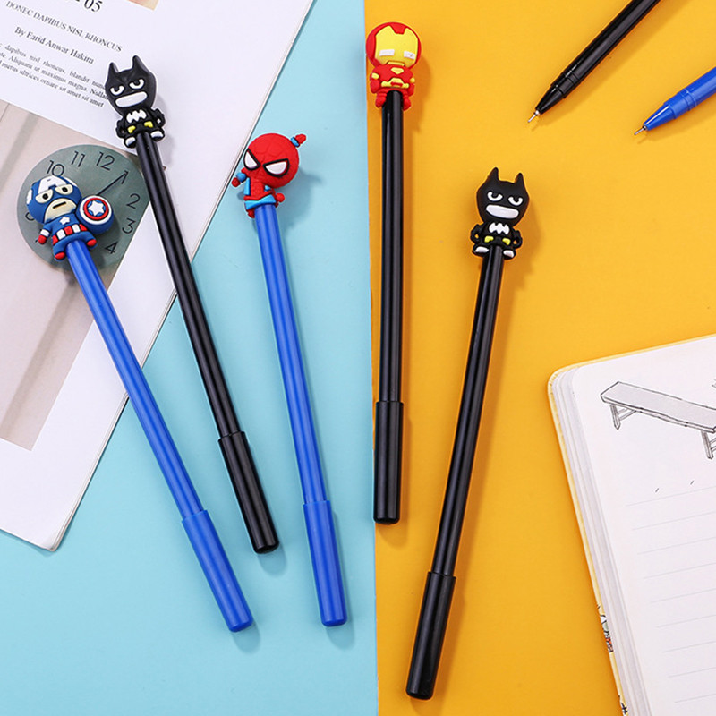 𝗦𝗨𝗣𝗘𝗥 𝗣𝗘𝗡 》10/20/30/40/50pcs Superhero Cartoon 0.5mm Black Ink Smooth ...