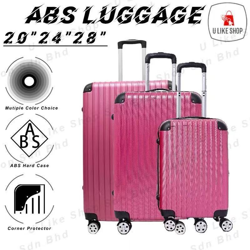 Travel Luggage Bag 28/24/20/16 INCH PLAIN READY STOCK H beg bagasi ...