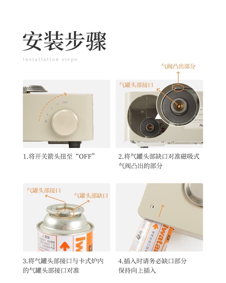 Naturehike Mini Cassette Gas Stove 2KW Portable Cartridge Burner ...