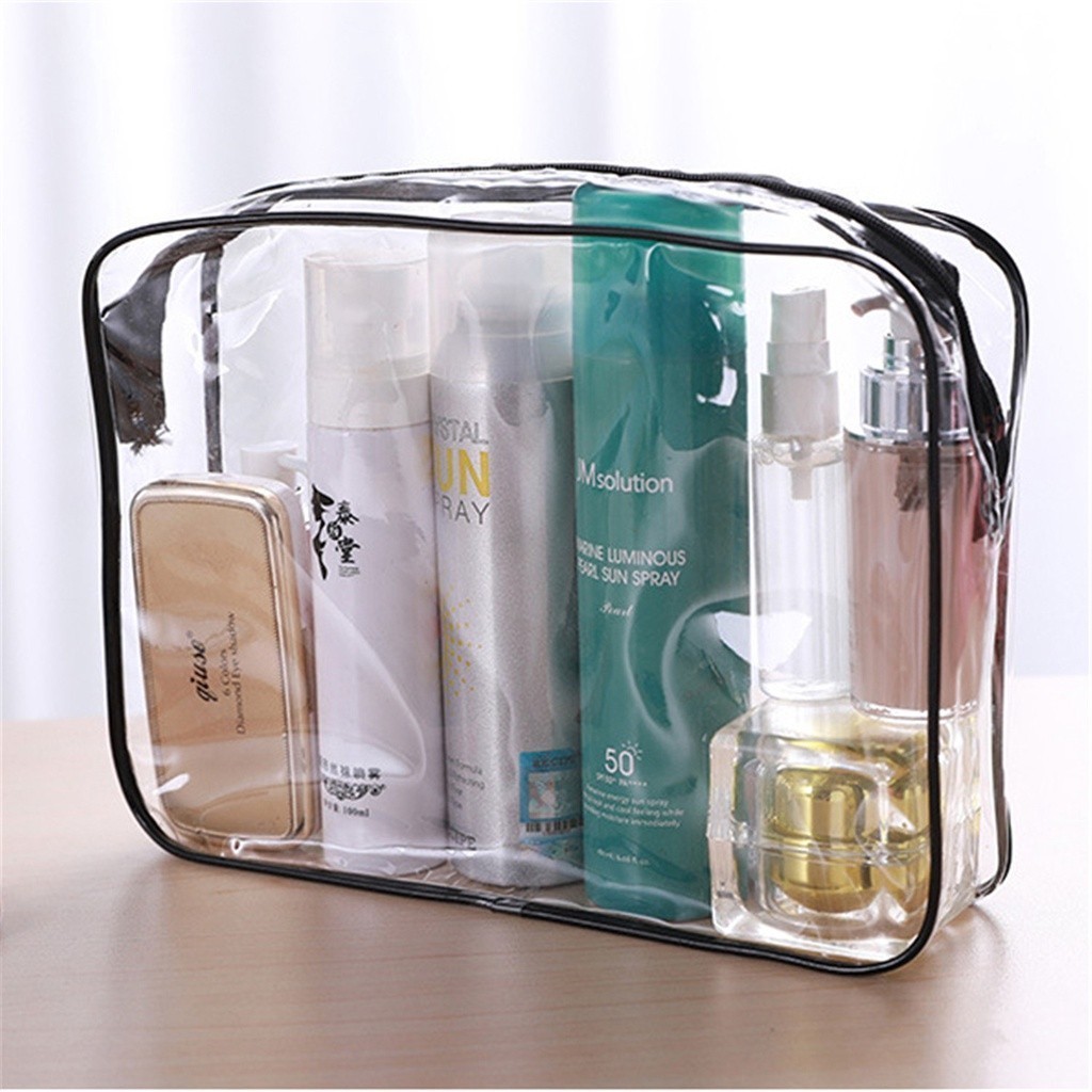 Clear PVC Travel Toiletry Bag / Waterproof Vinyl Organizer Clear Makeup ...