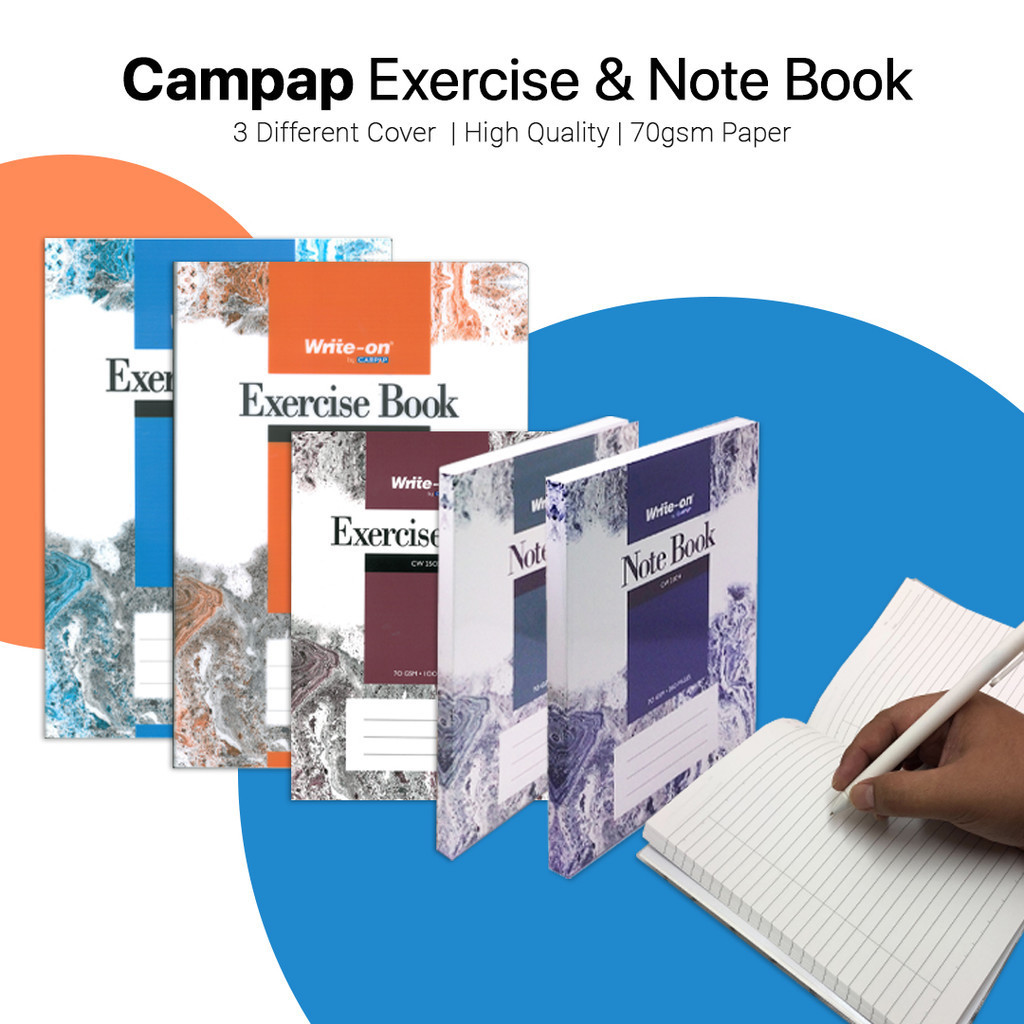 Campap Write On Buku Nota F5 A4 Exercise Book Notebook 70gsm 80 100 120 ...