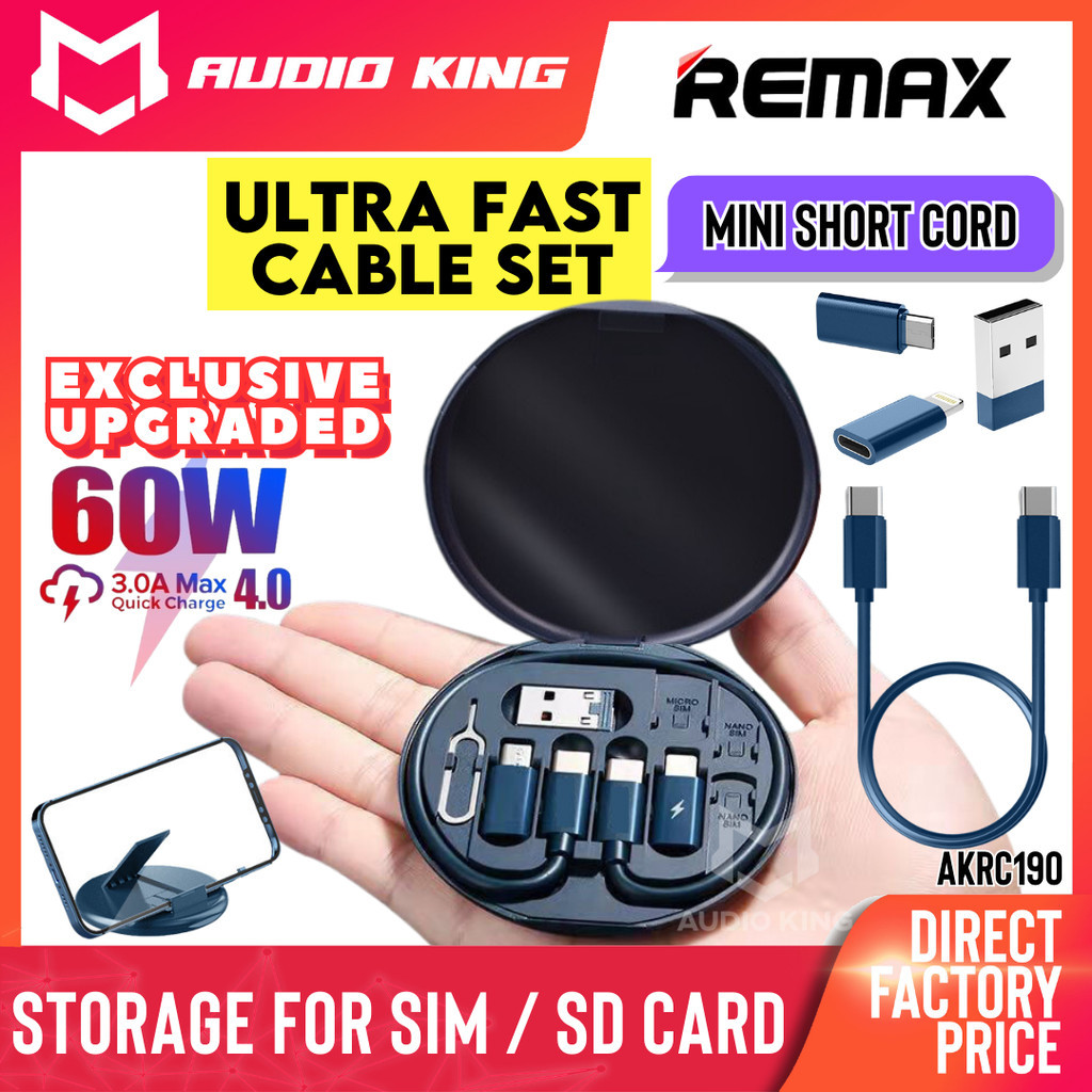 REMAX Fast Charging Mini Cable Set 60W Type C Type C To Type C Power ...