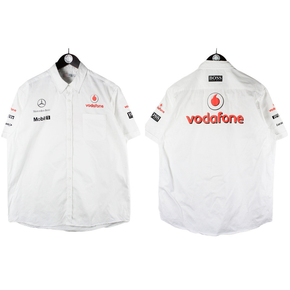 vintage Vodafone McLaren Mercedes F1 Team Shirt white top retro style ...