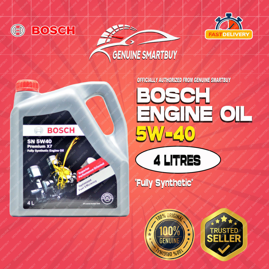 Bosch Engine Oil 5w40 Premium X7 Minyak Hitam Kereta Perodua Proton ...