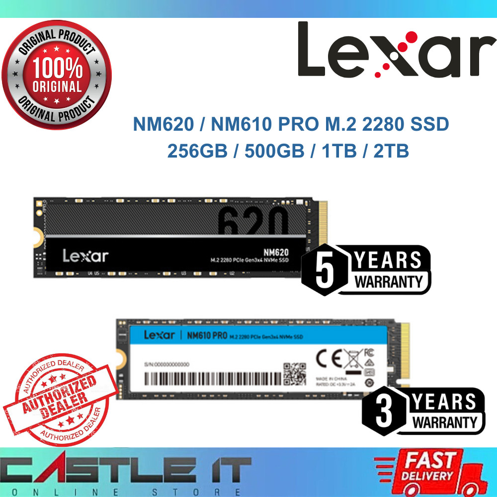LEXAR NM620 / NM610 PRO 500GB 1TB 2TB NVME GEN3 M.2 2280 SSD Storage Solid Stated Drive | Shopee ...